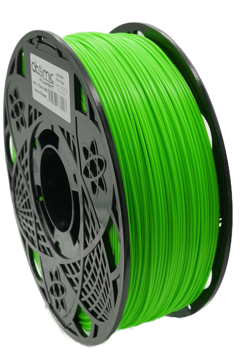 Atomic Filament Neon Green UV Reactive ABS Filament 1.75mm 1KG