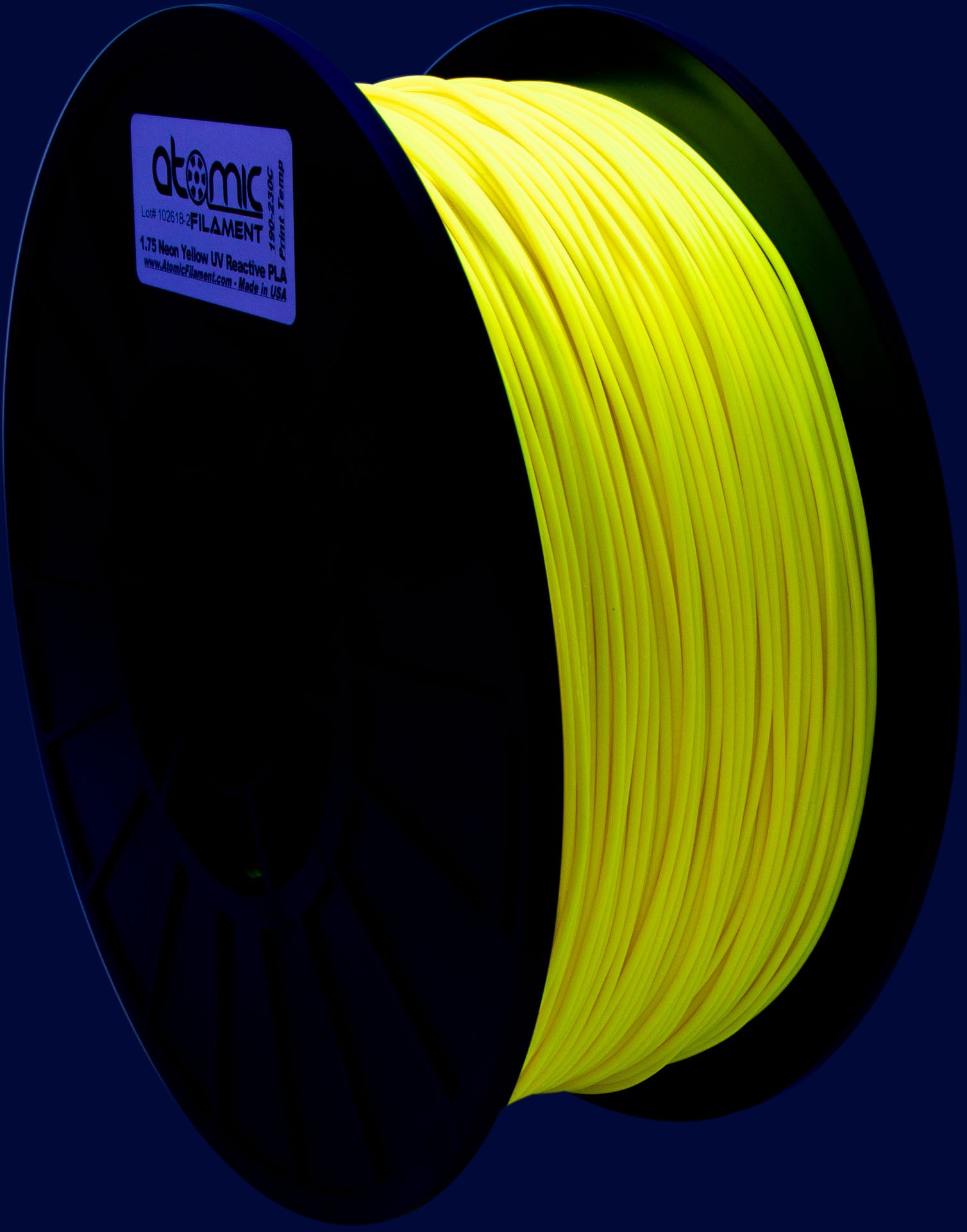 Atomic Filament Neon Yellow UV Reactive Opaque PETG PRO 1.75mm 1KG